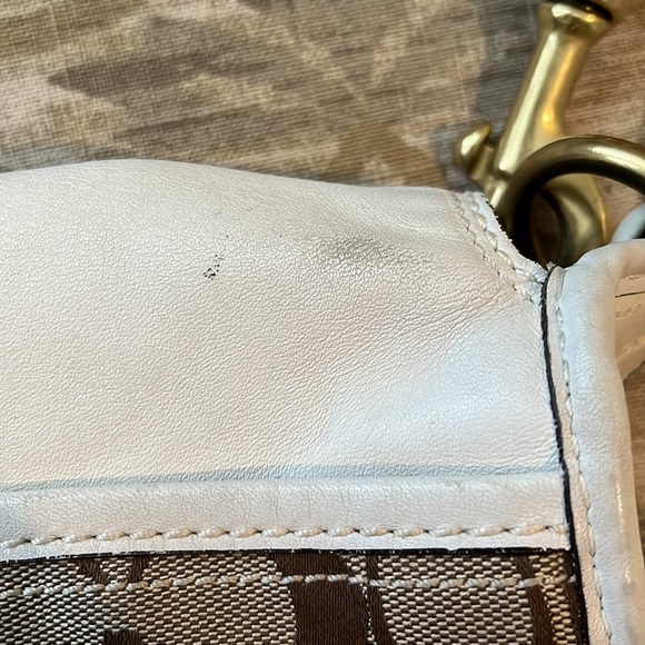 Coach | Bags | Coach Bleeker Flap Canvas And Leather Shoulder Bag ...